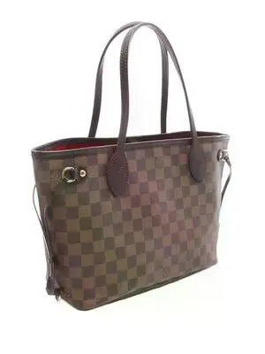 LOUIS VUITTON 2001 Damier Ebene Neverfull Pm Tote Bag