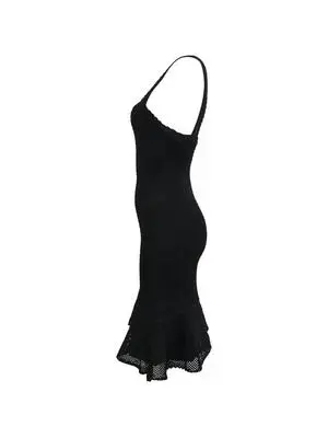 Sandro Square-neck Smocked Dress