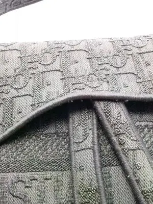 Dior 2010-2026 Oblique Denim Embroidered Saddle Bag Shoulder Bag