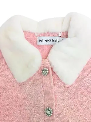 SELF-PORTRAIT Faux-fur Collar Cropped Sweater