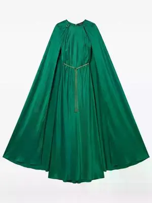 DANAME Cape-style Chain-belt Maxi Dress - Green