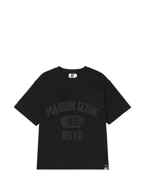 Izzue Graphic-print V-neck T-shirt - Black