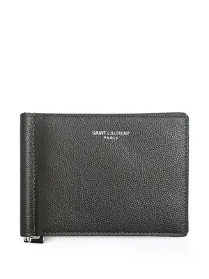 Saint Laurent Money Clip Bifold Wallet - Grey