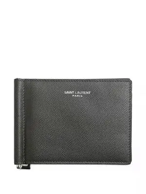 Saint Laurent Money Clip Bifold Wallet - Grey