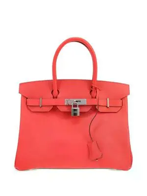 Hermès 2015 30 Birkin Leather Handbag - Red
