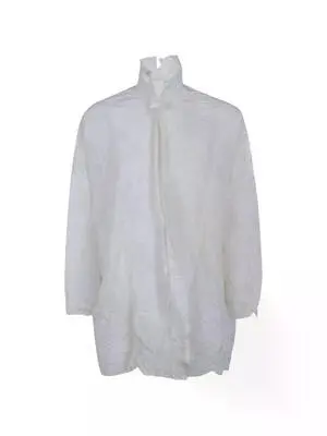 DANIELA GREGIS Crinkled-finish High-neck Shirt - White