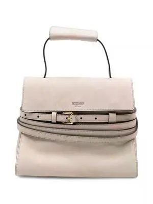 Moschino Belt-detail Leather Shoulder Bag - Neutrals