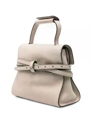 Moschino Belt-detail Leather Shoulder Bag - Neutrals