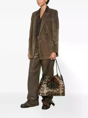 Etro Libra Leopard-print Velvet Tote Bag - Brown