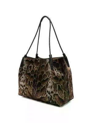 Etro Libra Leopard-print Velvet Tote Bag - Brown
