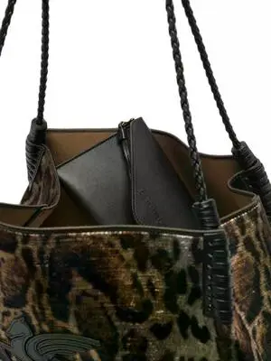 Etro Libra Leopard-print Velvet Tote Bag - Brown