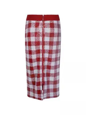 Essentiel Antwerp Sequin-embellished Gingham Midi Skirt - Red