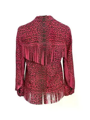 Saint Laurent Leopard-print Fringed Jacket