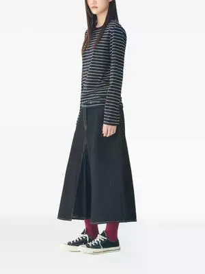 STUDIO TOMBOY Slit-detail Denim Skirt - Black