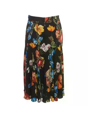 Dolce & Gabbana Mixed-print Flared Midi Skirt