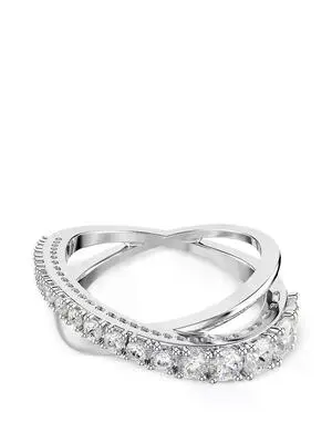 SWAROVSKI Crystal-embellished Crossover Ring - Silver