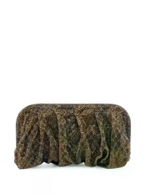 Benedetta Bruzziches Crystal-embellished Ruched Cross Bosy Bag - Gold