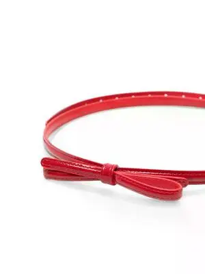 Plan C Bow-detail Patent-leather Belt