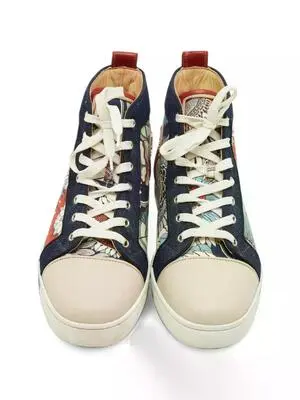 CHRISTIAN LOUBOUTIN Louis Printed High-top Sneakers