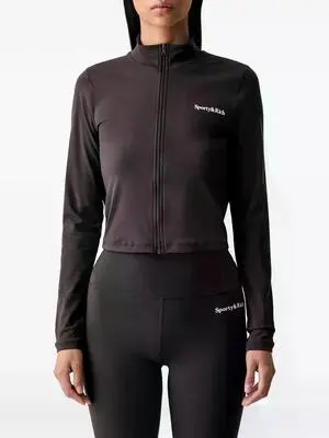 SPORTY & RICH Serif Logo-print Zip-up Jacket