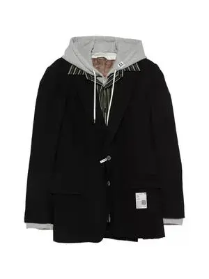 Mihara Yasuhiro Layered-design Hoodie-detail Jacket - Black