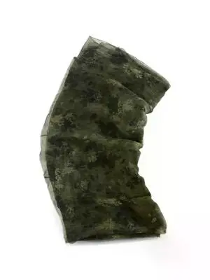 UMA WANG Floral-print Crinkled Scarf Green