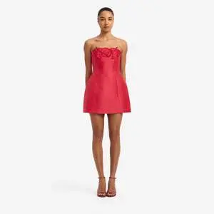 LEO LIN Rosario Linen Bustier Mini Dress