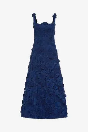 LEO LIN Leo Lin Odette Lace Midi Dress Navy