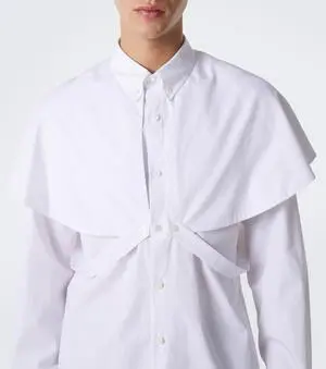 Dries Van Noten Caped Cotton Poplin Shirt