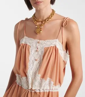 Chloé Silk Lace-trimmed Romper