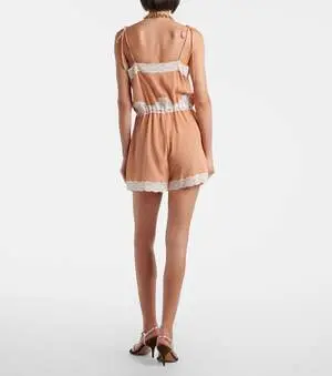 Chloé Silk Lace-trimmed Romper