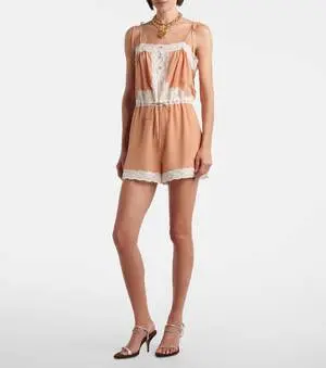 Chloé Silk Lace-trimmed Romper
