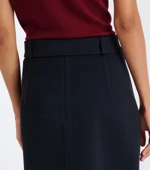 Max Mara Belted Virgin Wool Midi Skirt