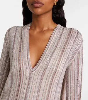 Missoni Striped Lamé Gown - Pink