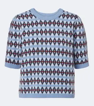 FRAME Jacquard Wool And Cashmere Sweater