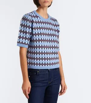 FRAME Jacquard Wool And Cashmere Sweater