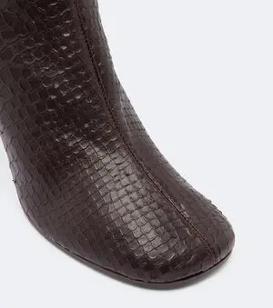 Paris Texas Alice Snake-effect Leather Ankle Boots