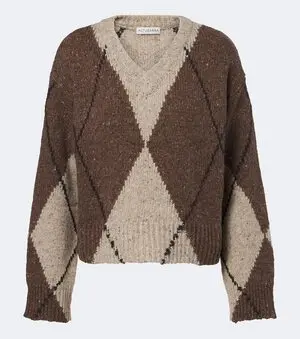 Altuzarra Parish Argyle Wool And Alpaca Blend Sweater - Brown