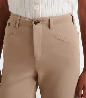 Eleventy Suede-trimmed Capri Trousers