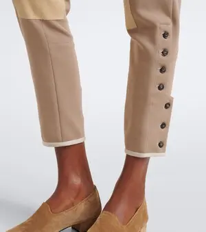 Eleventy Suede-trimmed Capri Trousers