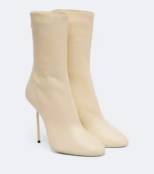 Paris Texas Lidia Leather Ankle Boots - White