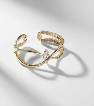 Yeprem En Strada 18kt Yellow And White Cuff Bracelet With Diamonds