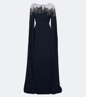 Carolina Herrera Embellished Crêpe Gown