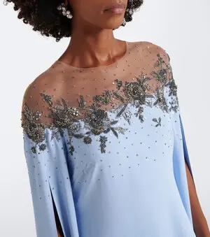Carolina Herrera Embellished Crêpe Gown