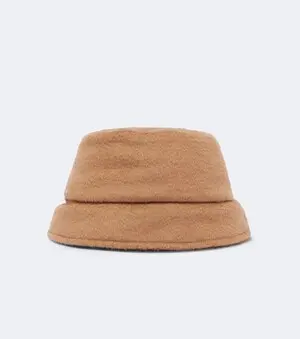 Max Mara Reversible Camel Hair And Silk Bucket Bag - Brown