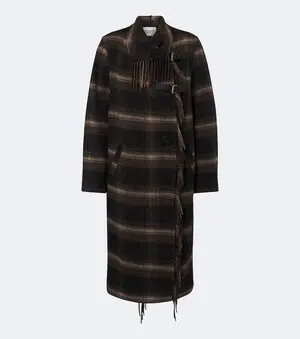 MARANT ETOILE Gihan Plaid Wool-blend Coat