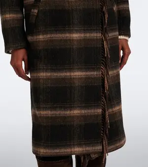 MARANT ETOILE Gihan Plaid Wool-blend Coat