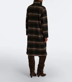 MARANT ETOILE Gihan Plaid Wool-blend Coat