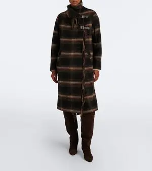 MARANT ETOILE Gihan Plaid Wool-blend Coat