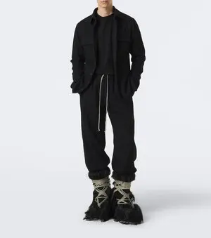 Rick Owens Megalace Lunar Mega Shearling Mid-calf Boots